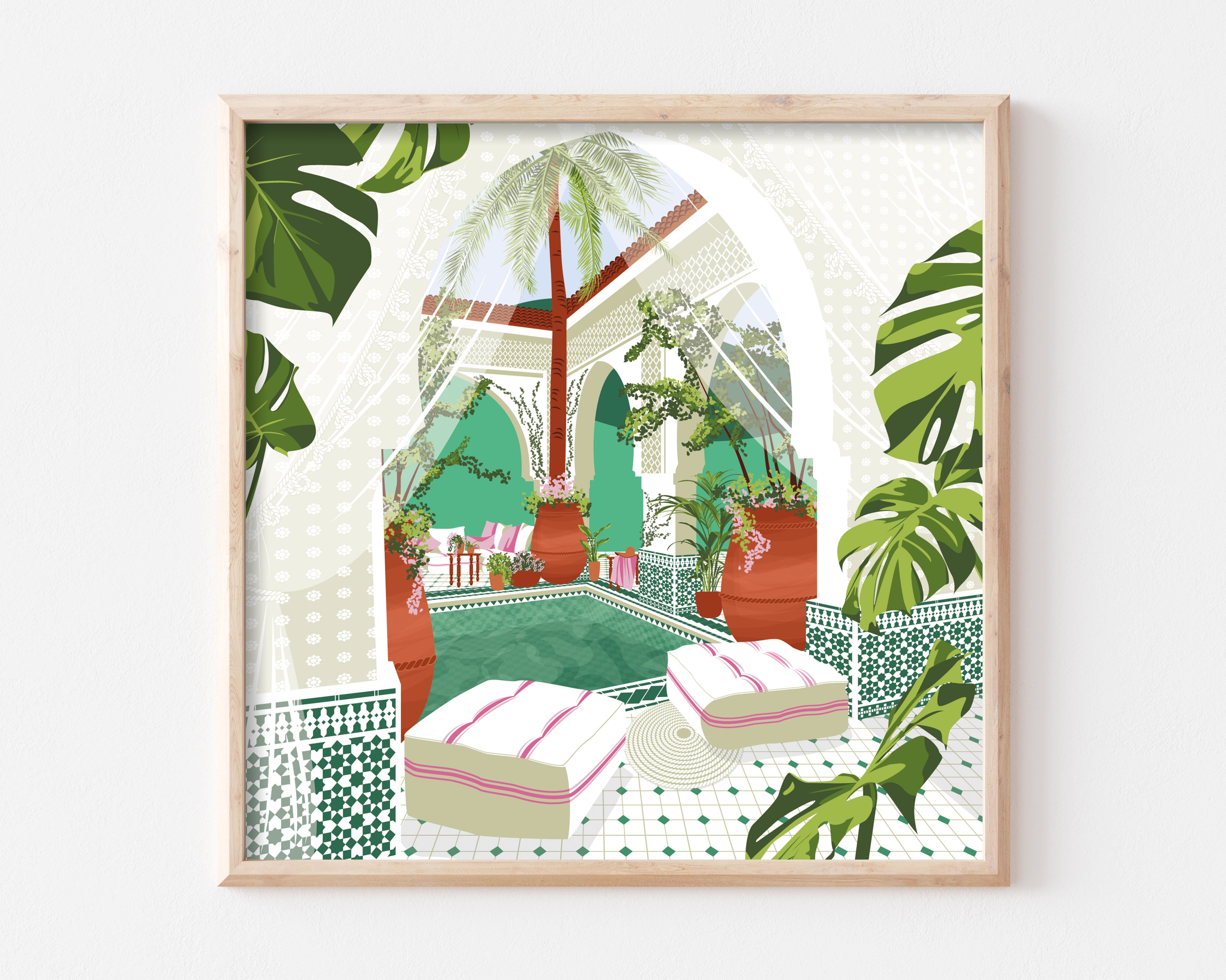 Morocco Riad Art Print – Vero Illustrates