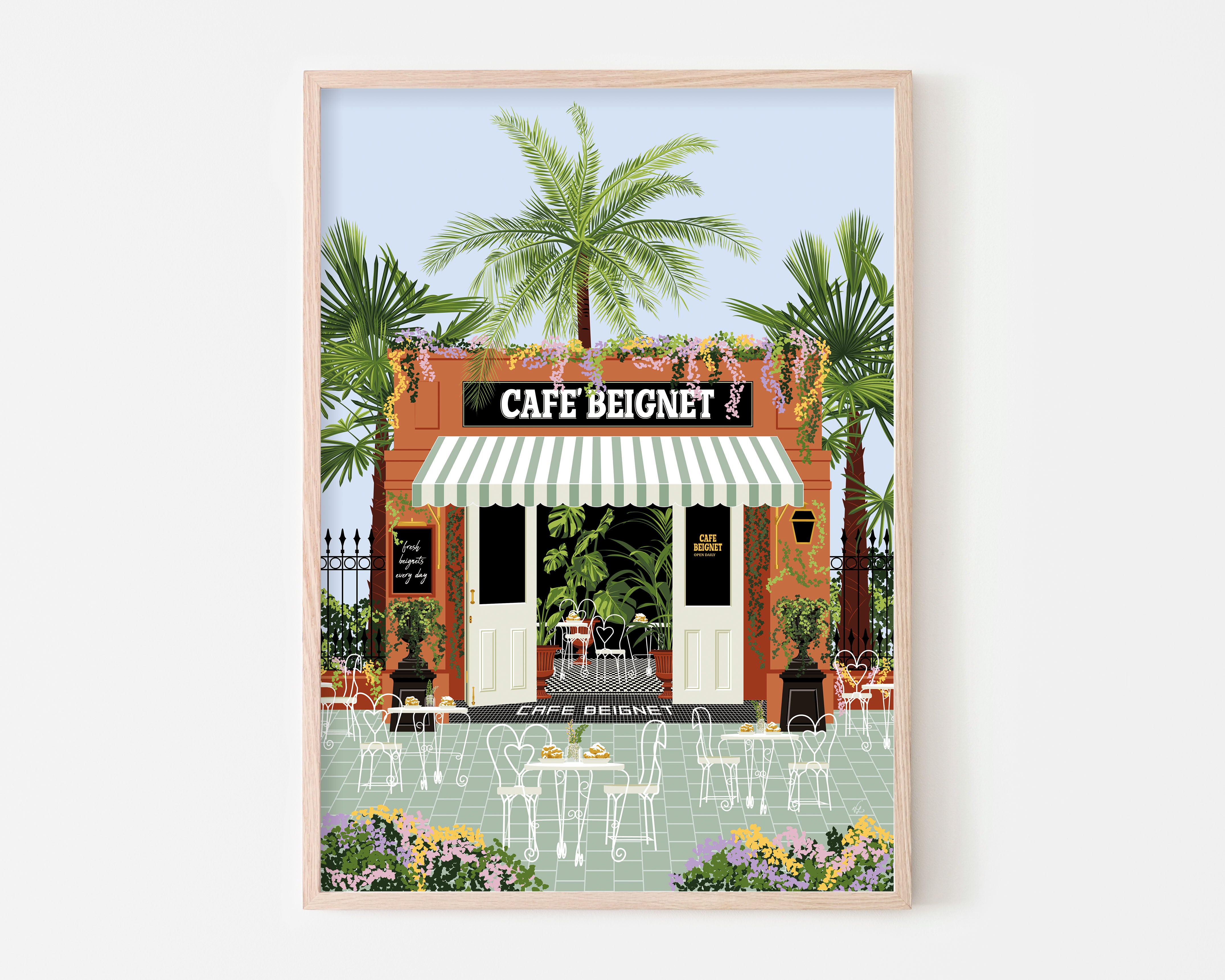 Cafe Beignet Art Print – Vero Illustrates